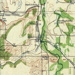 1922 Topo Map of Monroe Oregon - Etsy