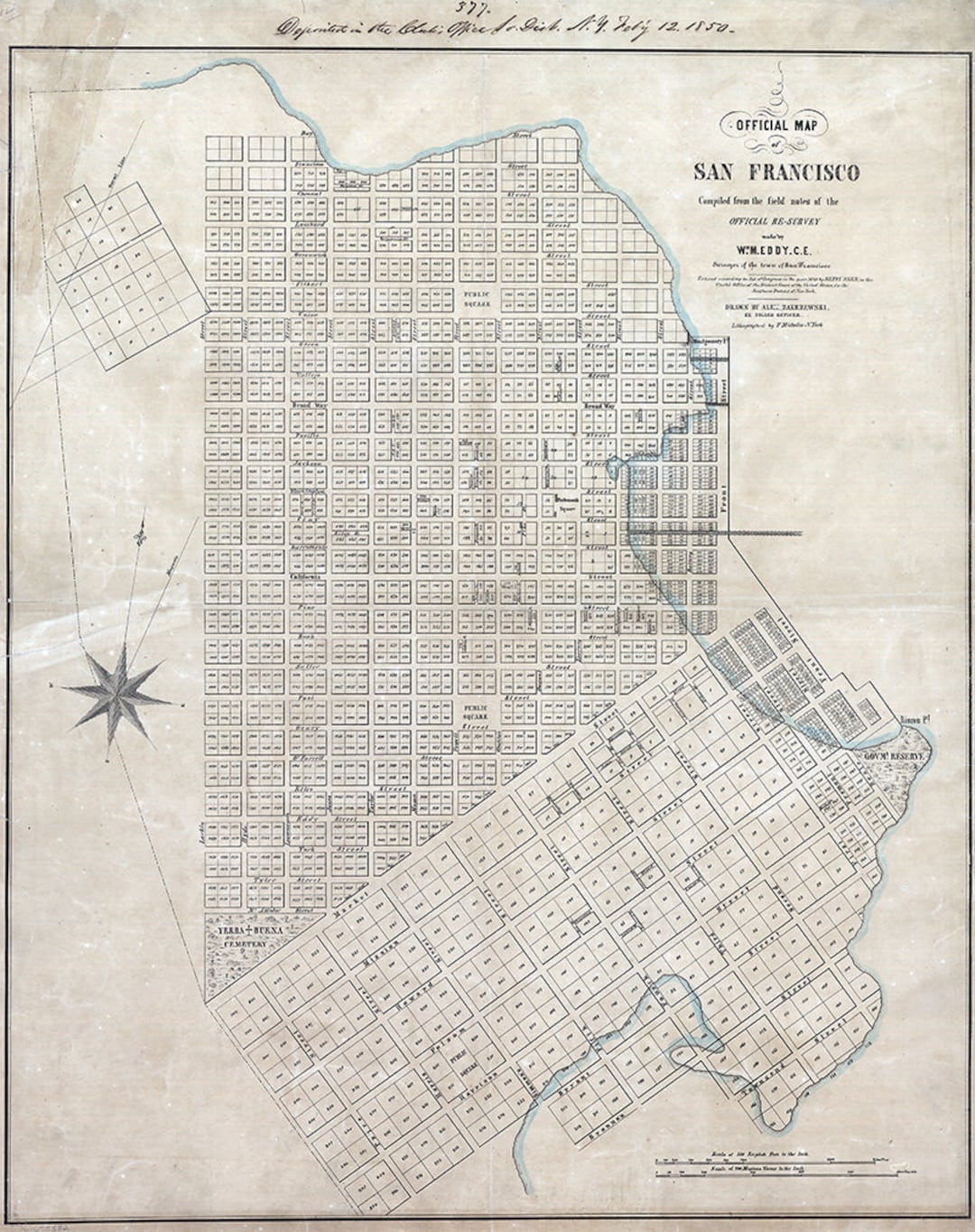 1849 Map of San Francisco - Etsy