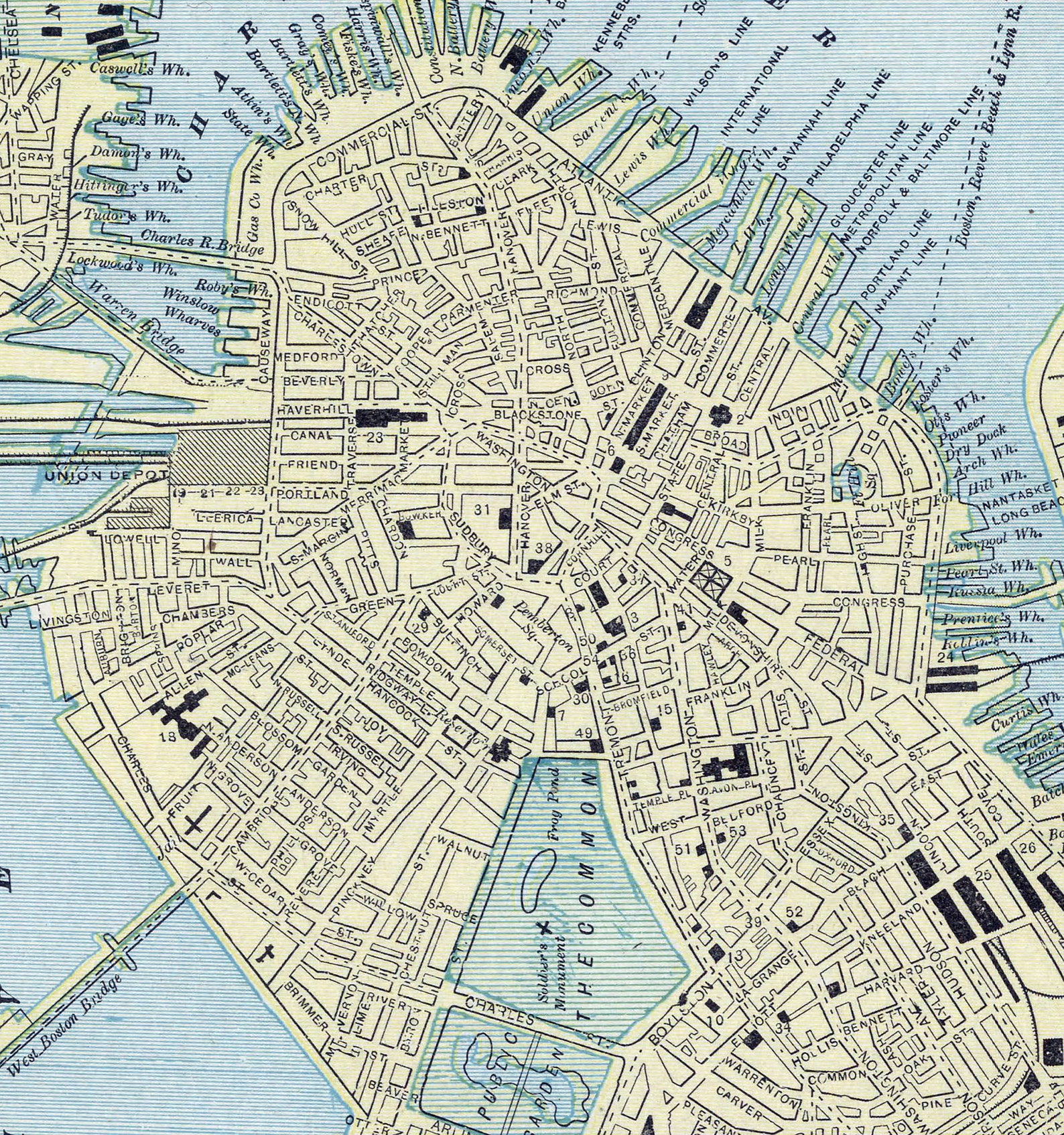 1899 Map of Boston Massachusetts - Etsy