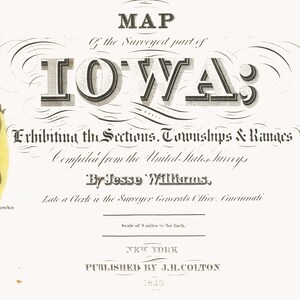 1840 Map of Iowa - Etsy