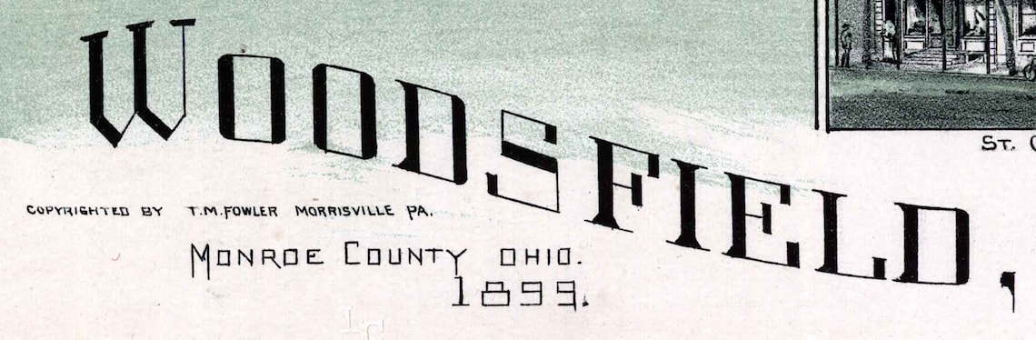 1899 Panoramic Map of Woodsfield Monroe County Ohio - Etsy