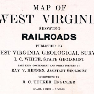1917 Map of West Virginia Railroads - Etsy