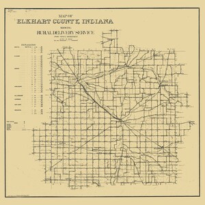 1909 Map of Elkhart County Indiana - Etsy UK