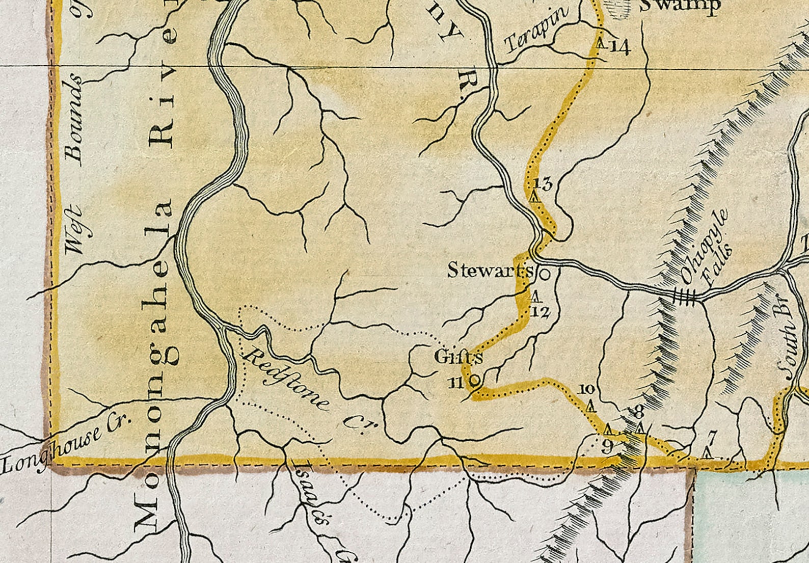 1755 Map of Western PA Virginia and Maryland | Etsy