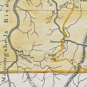 1755 Map of Western PA Virginia and Maryland - Etsy