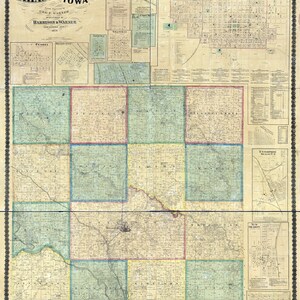 1871 Map of Mahaska County Iowa Oskaloosa - Etsy