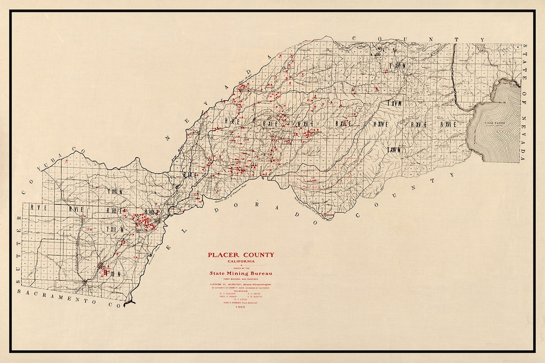 1902 Map of Placer County California - Etsy
