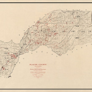 1902 Map of Placer County California - Etsy