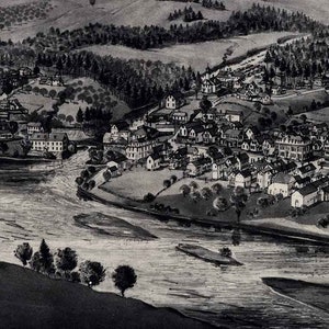 1896 Panoramic Map of Dixfield Maine - Etsy