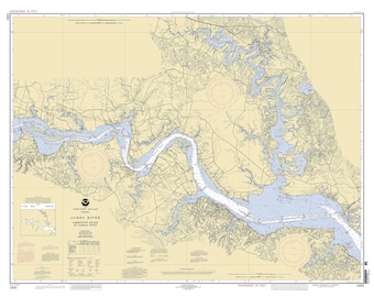 Custom Chart of James River Jamestown Island to Jordan Point 12251 - Etsy