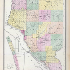 1878 Map of Buffalo County Wisconsin - Etsy