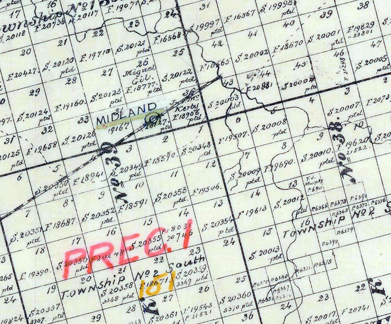 1888 Map of Midland County Texas - Etsy