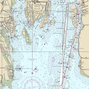2018 Nautical Chart of Detroit River - Etsy