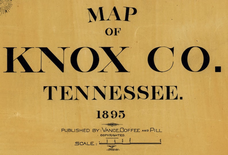 1895 Map of Knox County Tennessee Knoxville | Etsy