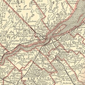 1881 Map of Quebec Canada - Etsy