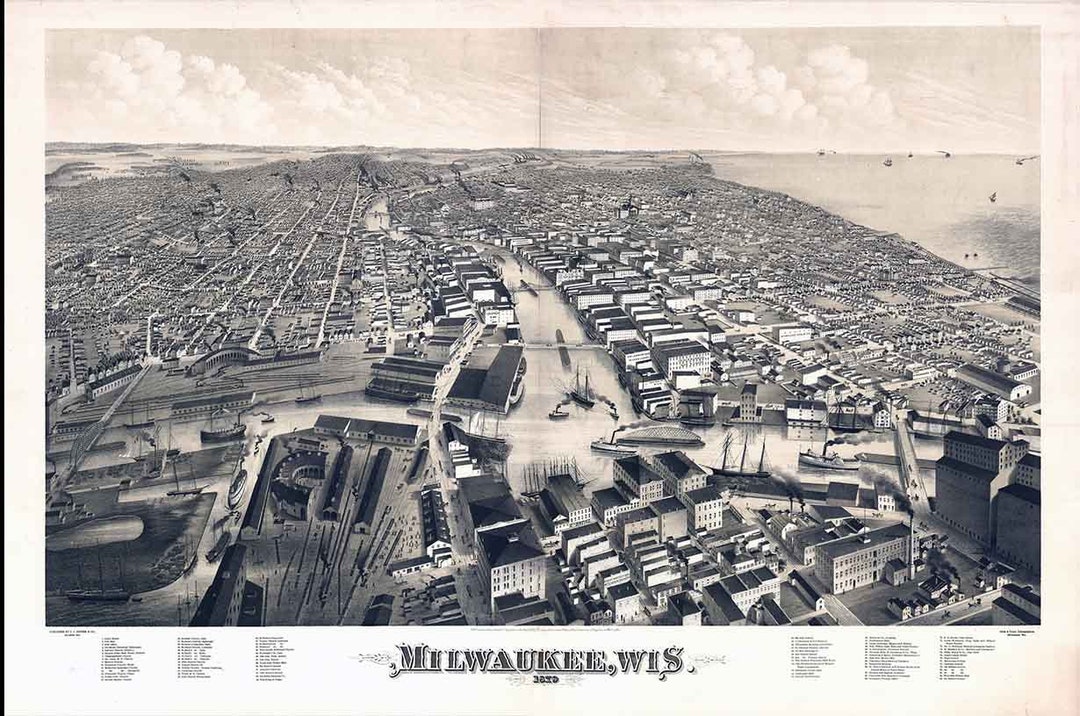 1879 Panoramic Map of Milwaukee Wisconsin - Etsy