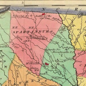 1822 Map of South Carolina - Etsy