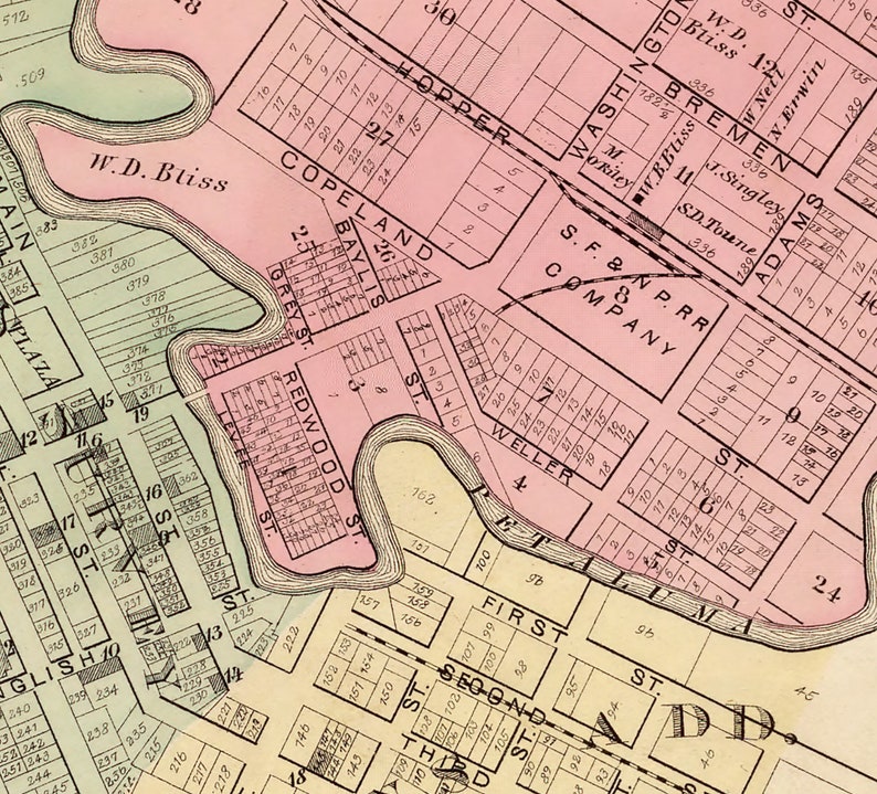 1877 Map of Petaluma City Sonoma County California - Etsy