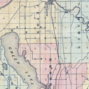 1875 Map of Green Lake County Wisconsin - Etsy