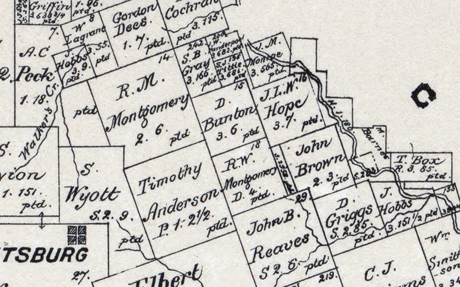 1879 Farm Line Map of Camp County Texas - Etsy UK