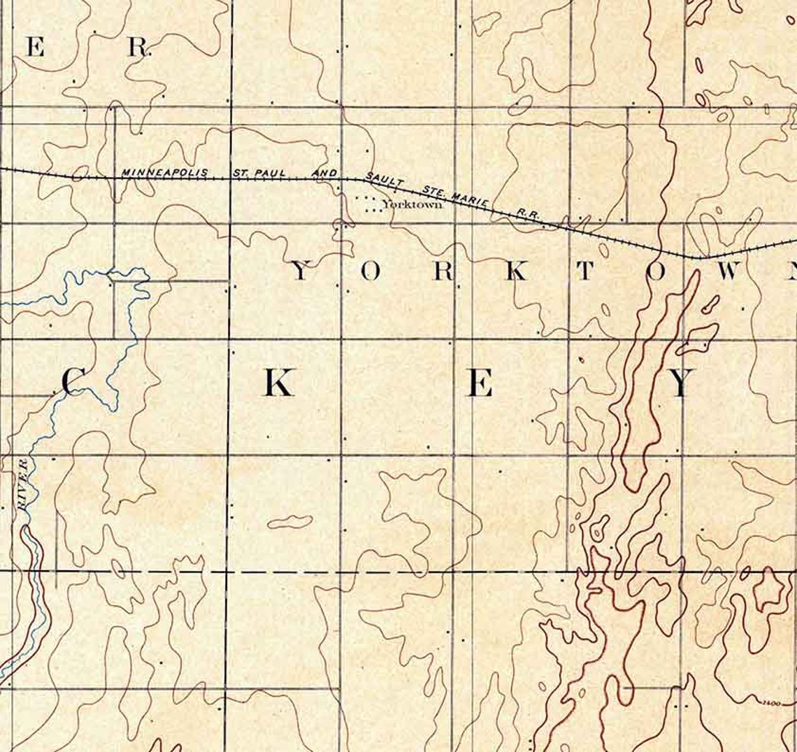 1894 Topo Map of Fullerton North Dakota - Etsy