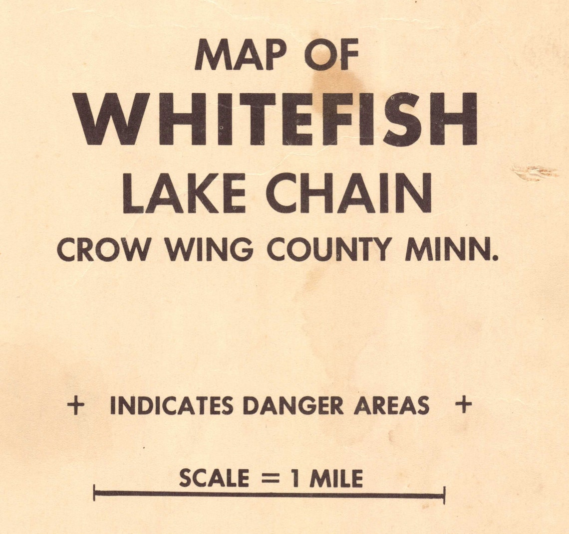 Early 1900s Map of Whitefish Lake Chain Crow Wing County - Etsy