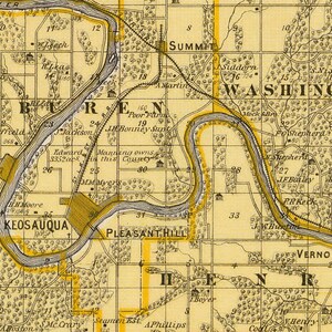 1875 Map of Van Buren County Iowa - Etsy