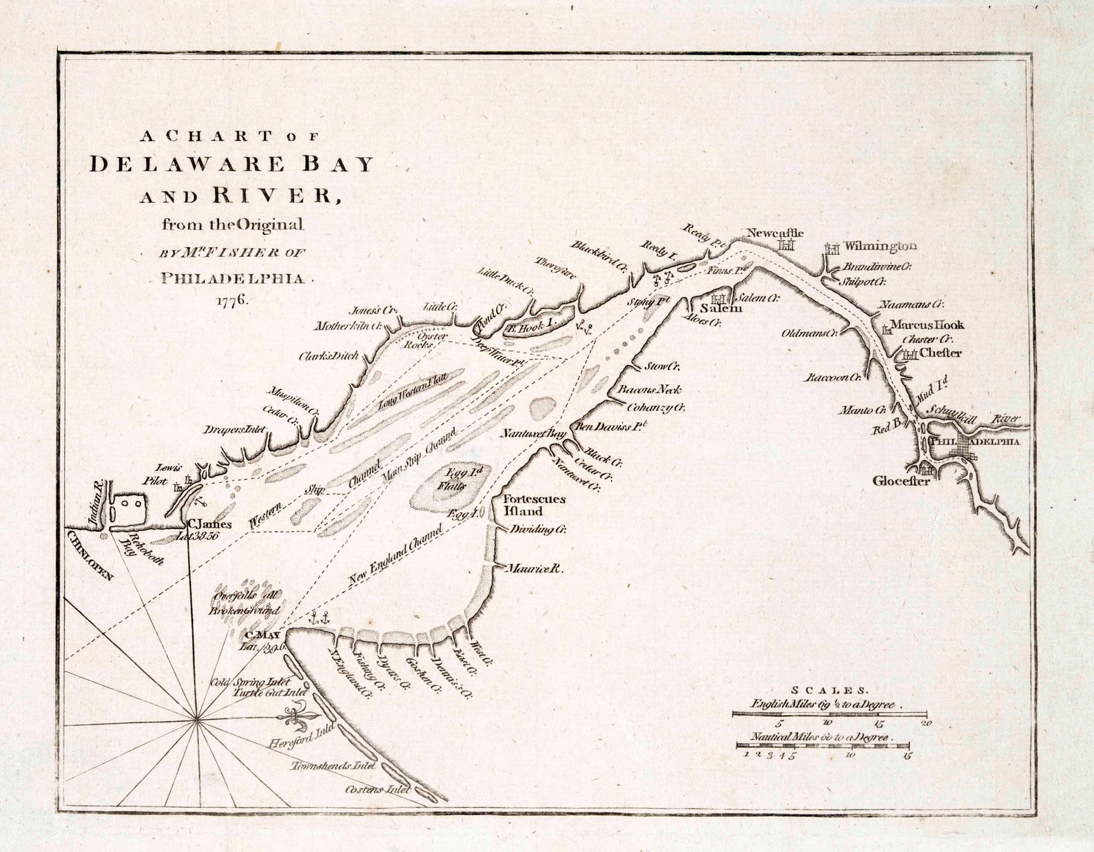 1776 Map of Delaware Bay and River | Etsy