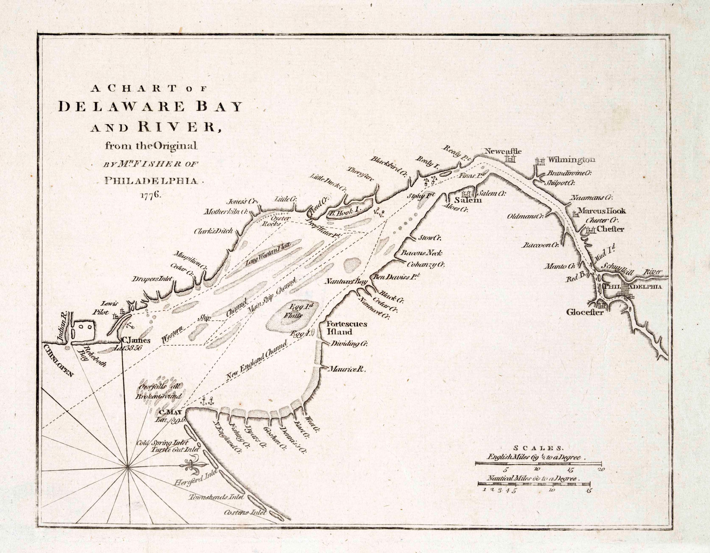 1776 Map of Delaware Bay and River - Etsy