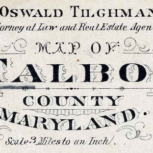1870 Map of Talbot County Maryland - Etsy