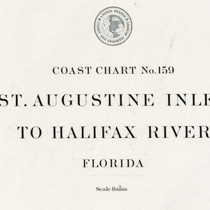 1893 Nautical Map of St Augustine Inlet Florida - Etsy