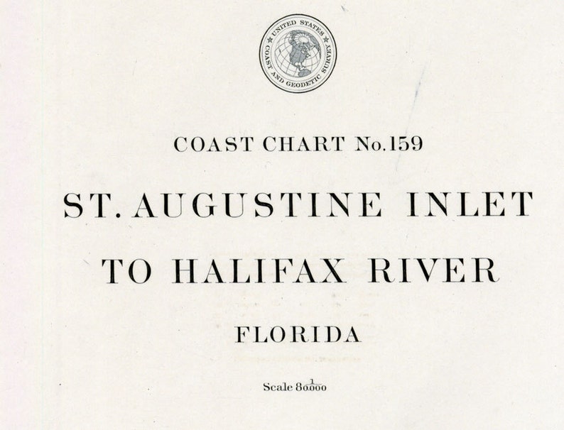 1893 Nautical Map of St Augustine Inlet Florida - Etsy