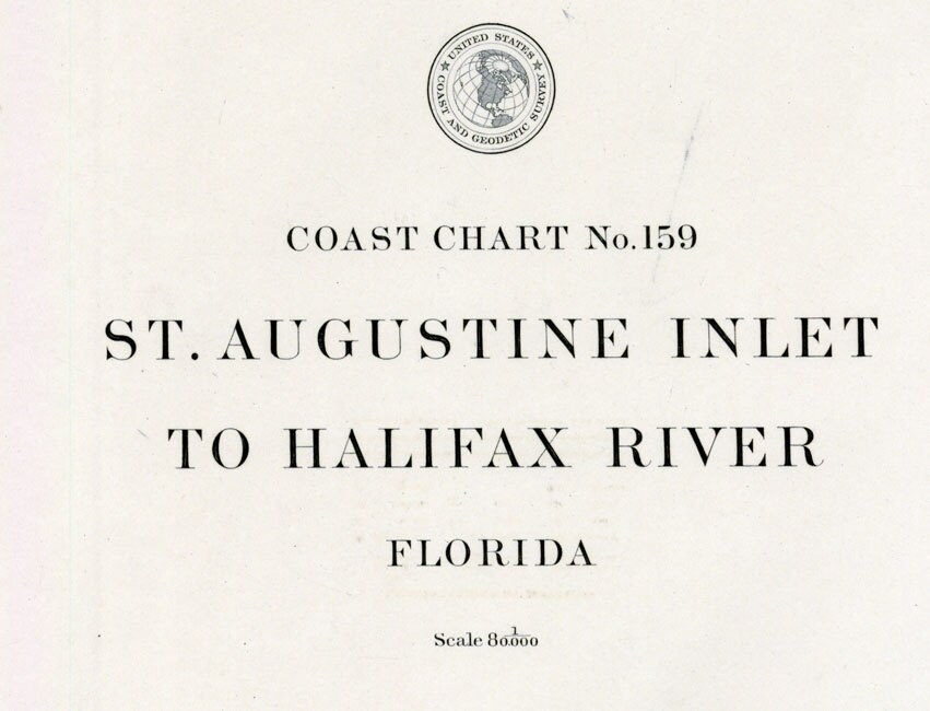1893 Nautical Map of St Augustine Inlet Florida | Etsy