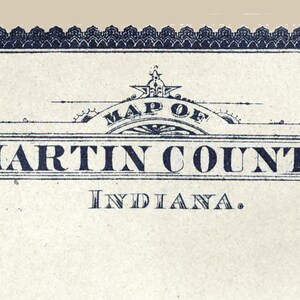 1892 Map of Martin County Indiana - Etsy