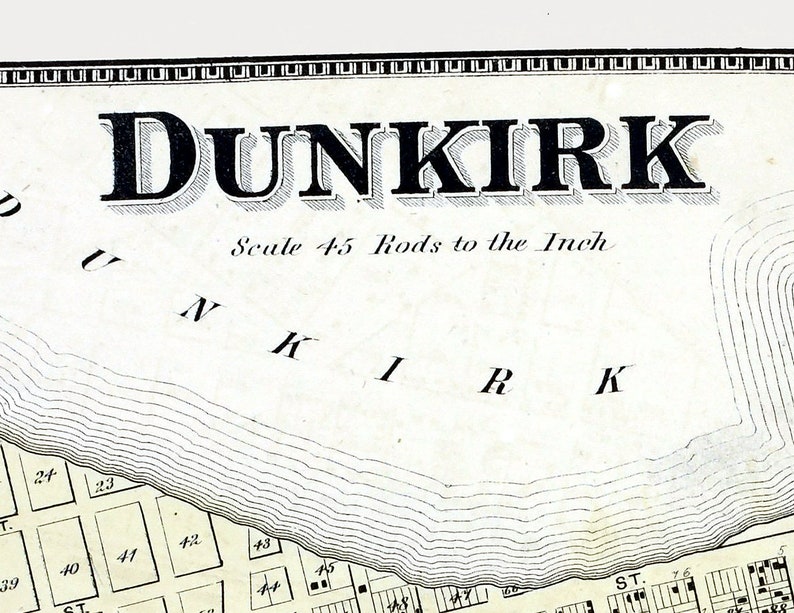 1867 Town Map of Dunkirk Chautauqua County New York - Etsy