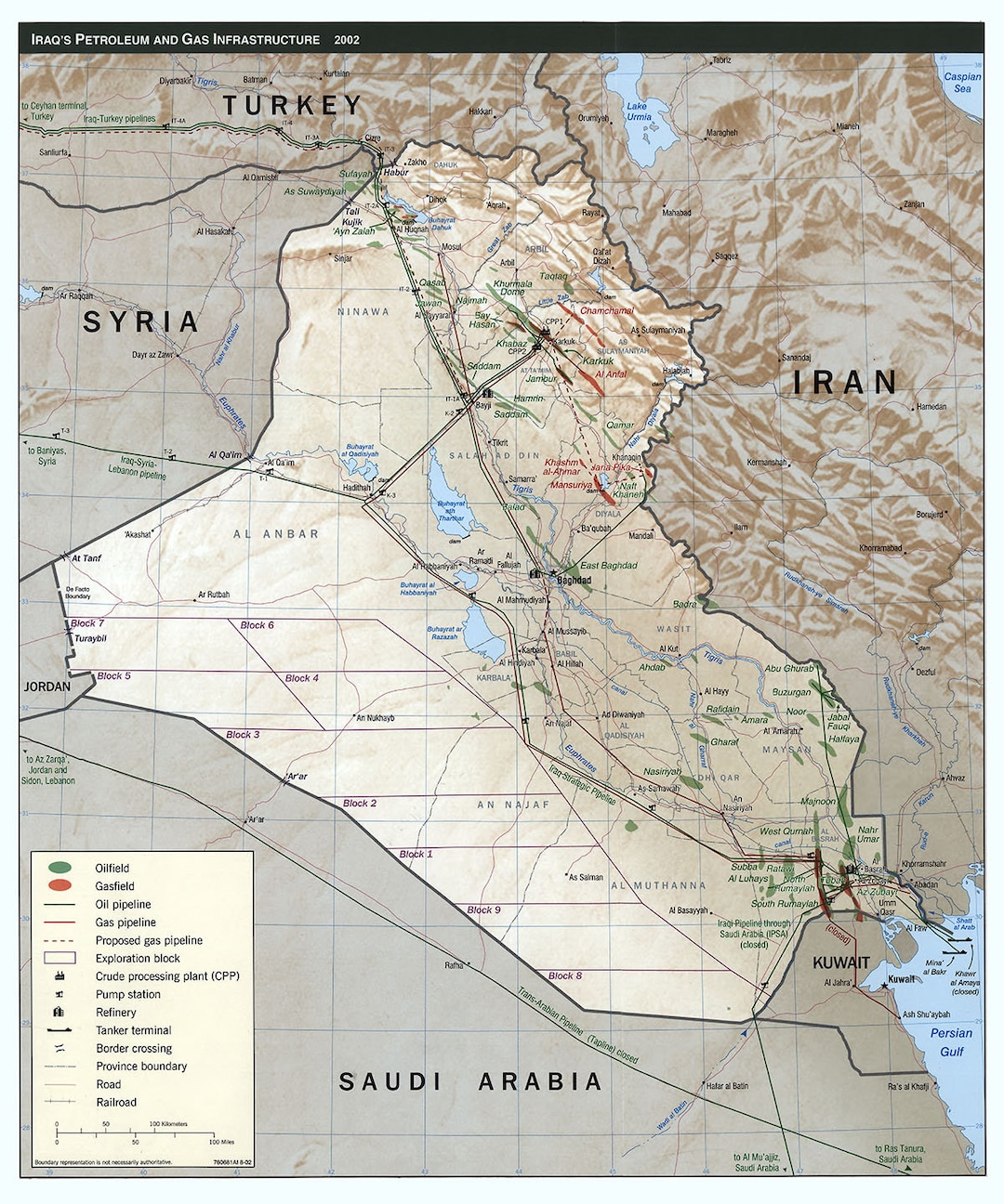2002 Map of Iraq's Oil and Gas Infrastructure - Etsy