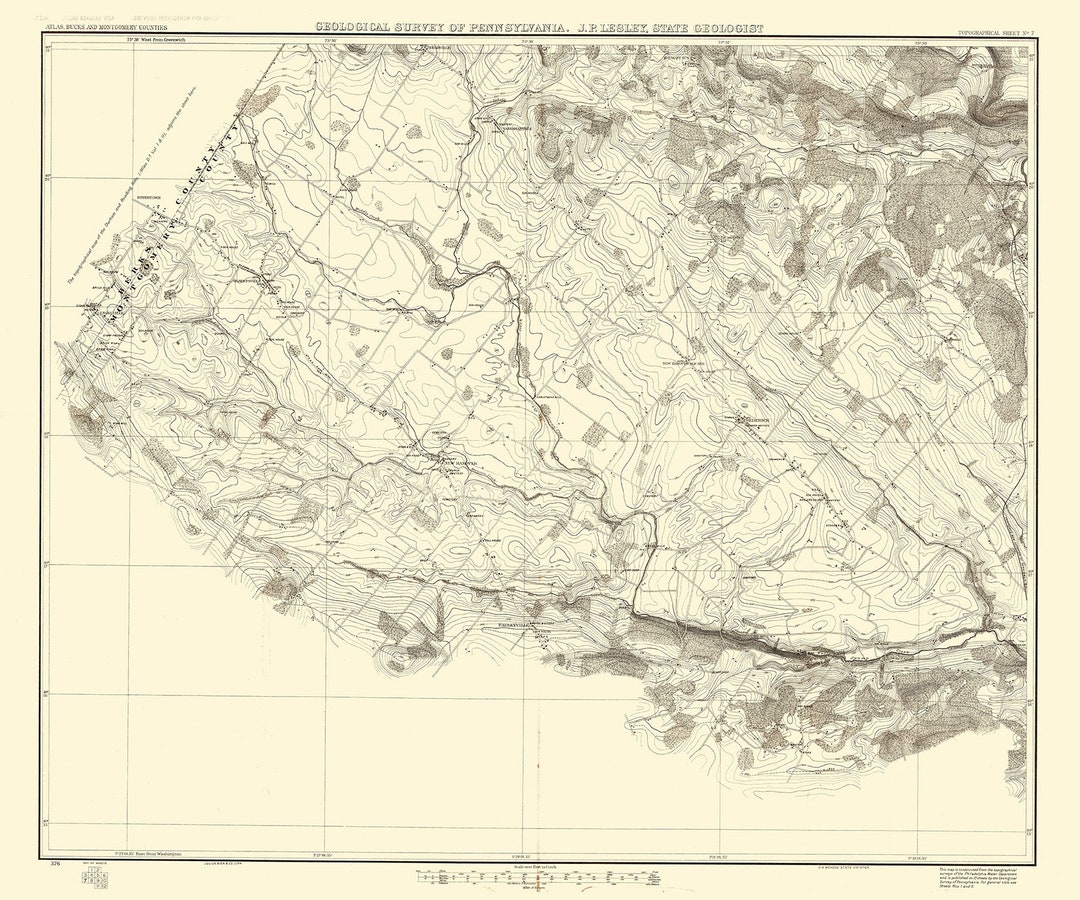 1881 Map of New Hanover Region Montgomery County Pennsylvania - Etsy