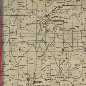 1859 Farm Line Map of Perry County Ohio - Etsy