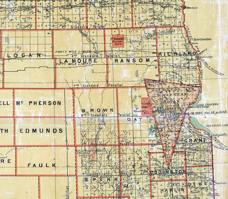 1879 Map of the Dakota Territory - Etsy