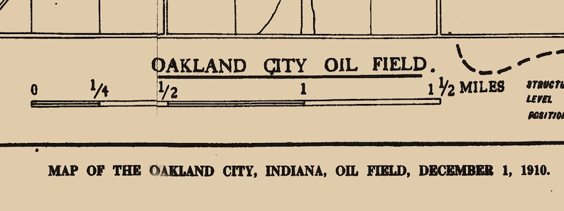 1910 Map of the Oakland City Oil Field Gibson County Indiana - Etsy