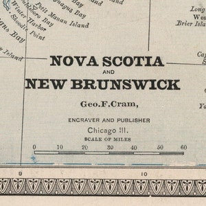 1883 Map of Nova Scotia and New Brunswick Canada - Etsy