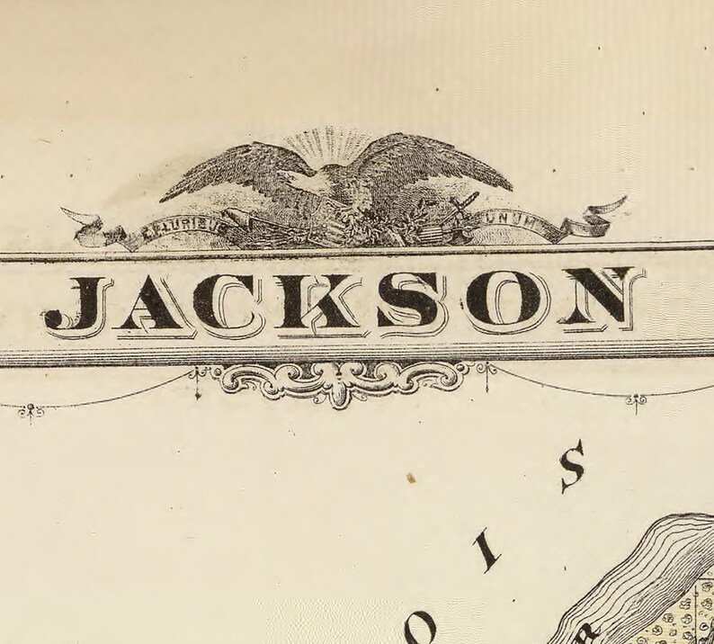 1875 Map of Jackson County Iowa - Etsy