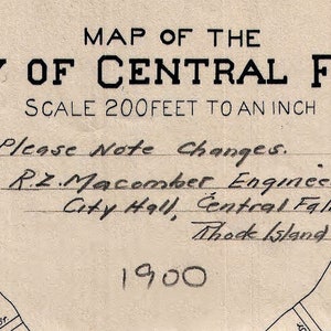 1900 Map of Central Falls Rhode Island - Etsy