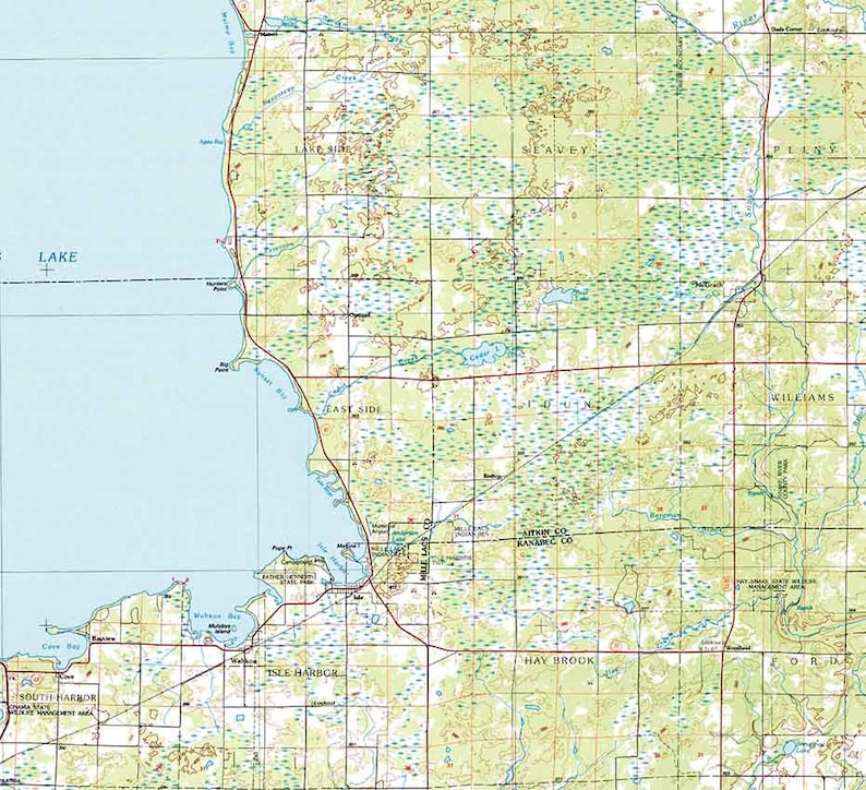 1985 Topo Map of Mille Lacs Lake MN Quadrangle - Etsy