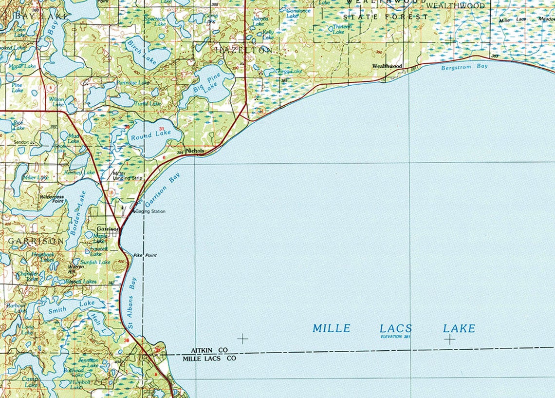 1985 Topo Map of Mille Lacs Lake Quad Minnesota - Etsy