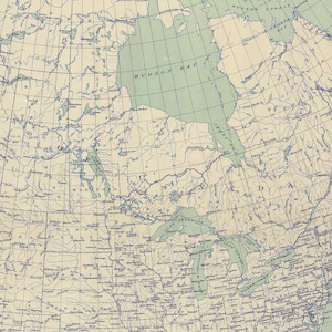 1912 Map of North America South America Canada Greenland - Etsy