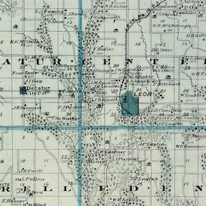 1875 Map of Decatur County Iowa - Etsy