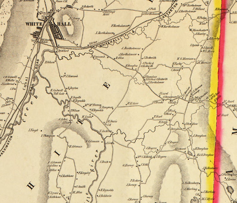 1853 Map of Washington County New York - Etsy