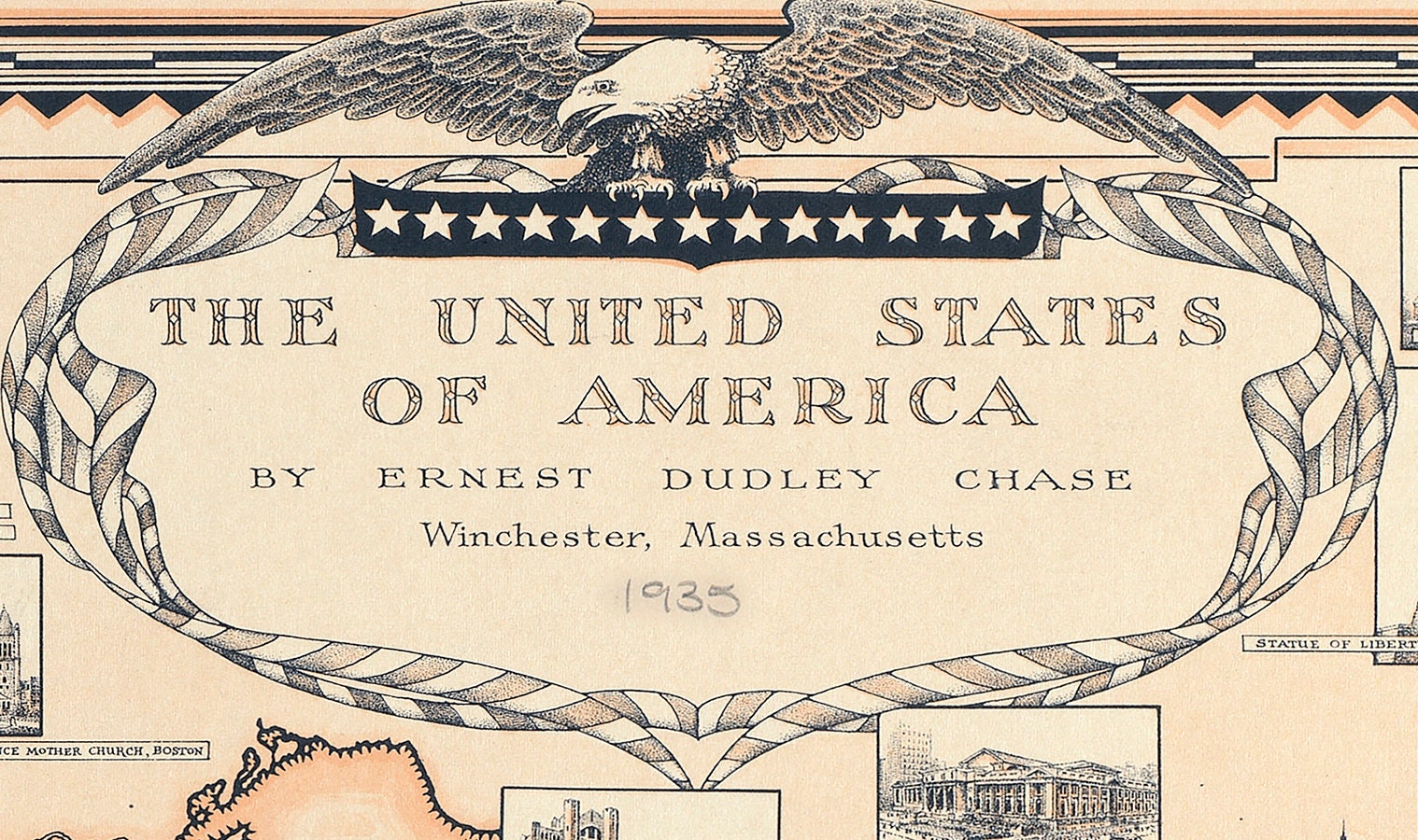 1935 Pictorial Map of the United States - Etsy