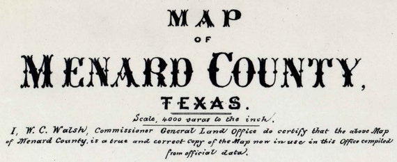 Mapa Del Condado De Menard, Texas
